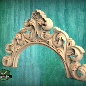 Baroque-style Carved Arch Trim - Luxurious Door Onlay With Foliage, 1pc ...