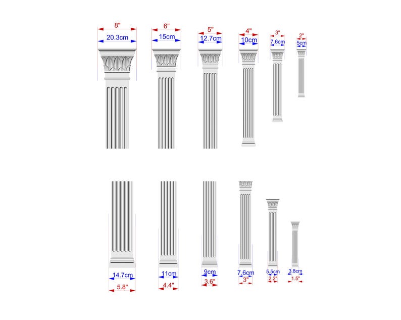 Regal Fluted Wooden Carved Pilaster (flat Back Columns), Classical Wood ...