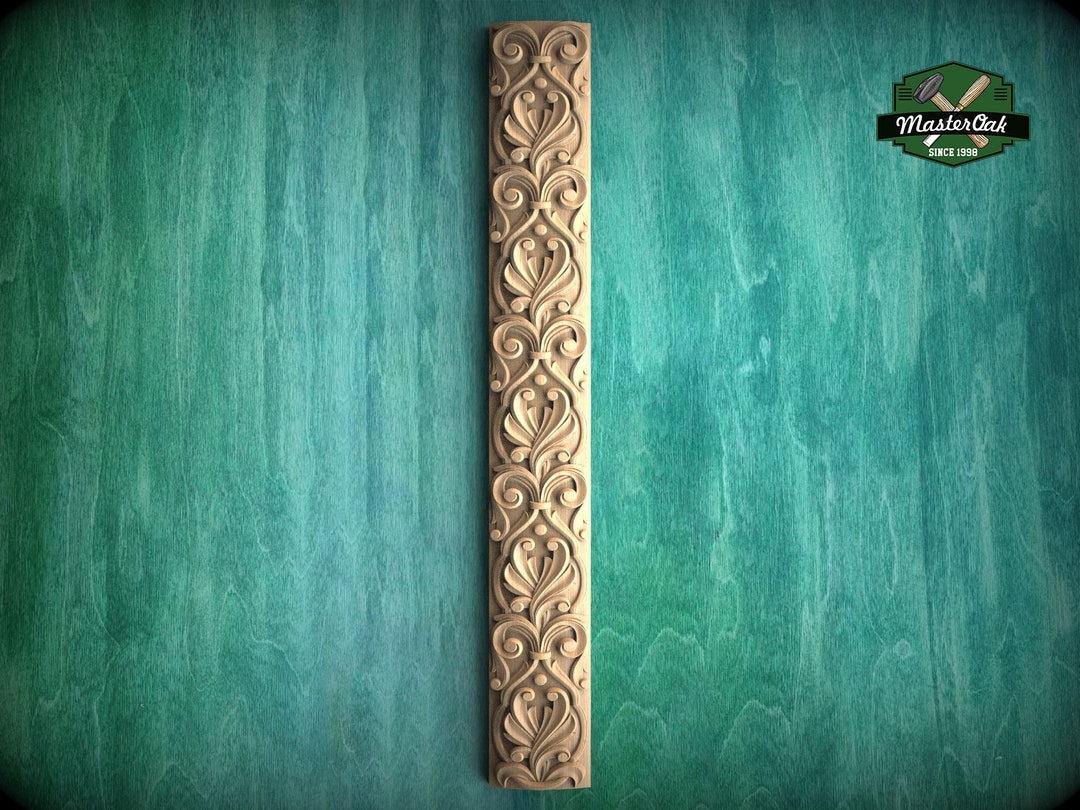 Elegant Carved Pilaster: Symphony in Wood, 1pc, Carved Wood Trim Post ...