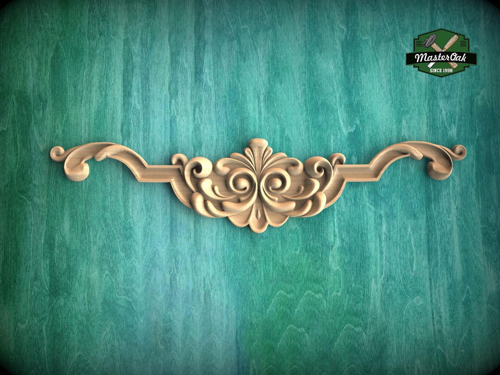 Floral Wooden Design, Wooden Carved Horizontal Furniture Applique Onlay ...