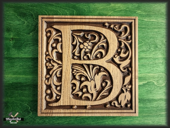 Family Letter Plaque Wooden Letter Sign Carved Monogram - Etsy