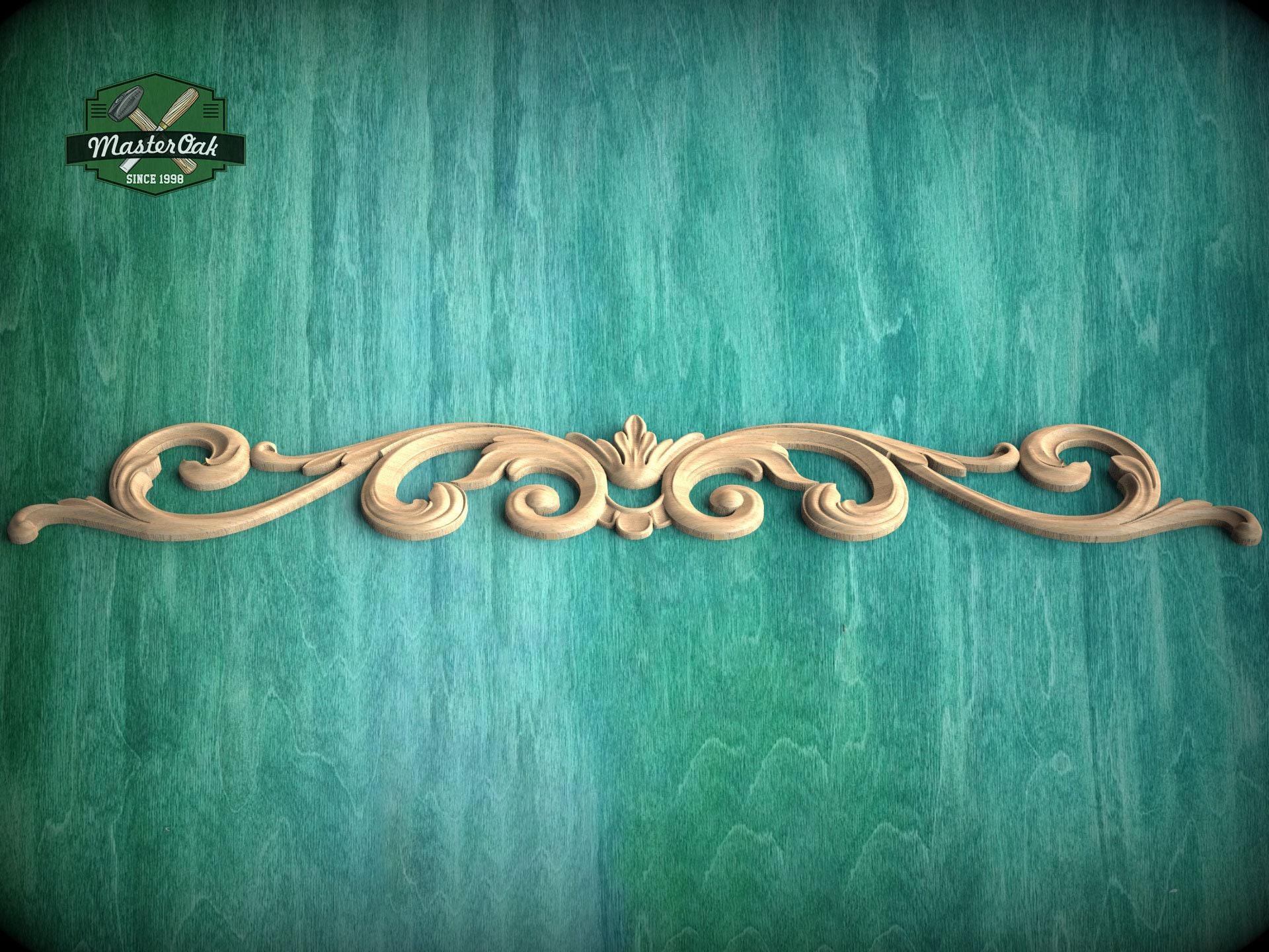 Classic Scrollwork Onlay - Refined Wood Applique Trim, Decorative Swag ...