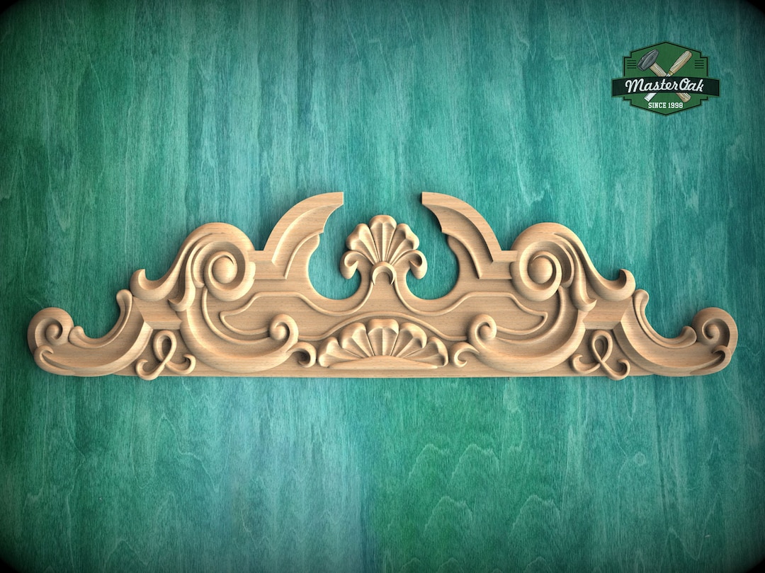 Elegant Scrollwork Wood Trim, Baroque Style Wooden Applique, 1pc ...