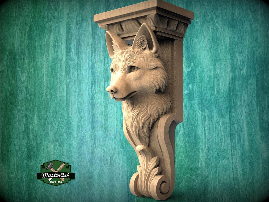 Carved Wood Fox Corbel – Decorative Support With Animal Motif - Etsy