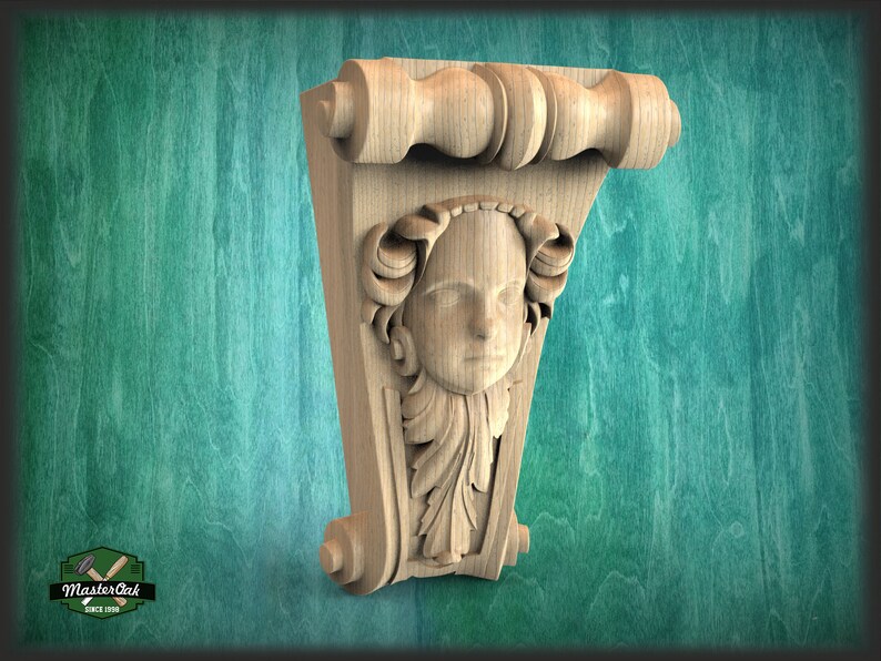Corbel Human Face Unpainted Decorative Carved Wooden Corbel - Etsy