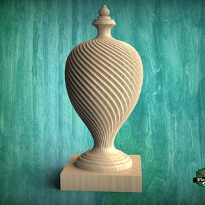 Large Decorative Architectural Hardwood Finial, Carved Post Finials ...