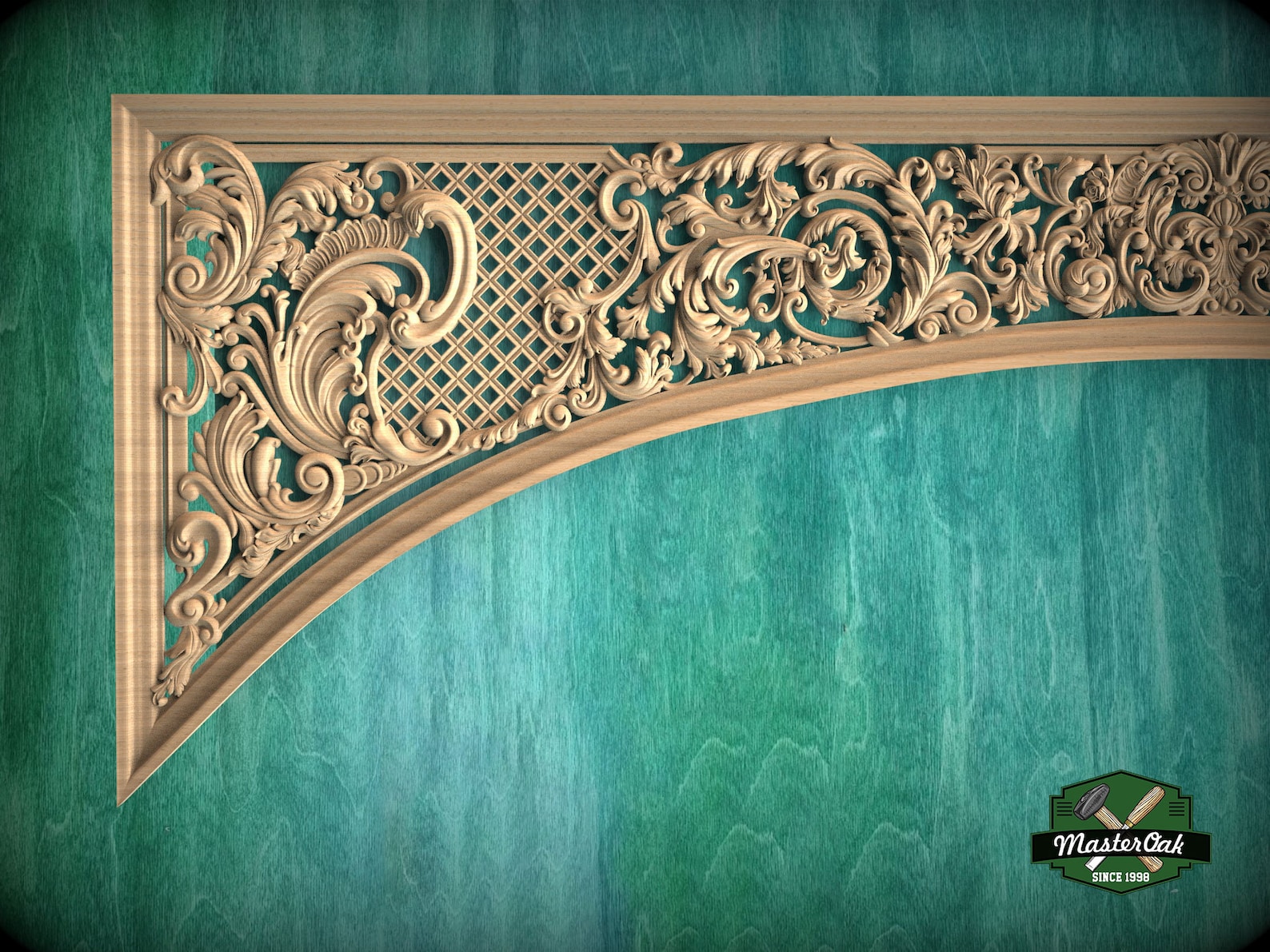 Baroque Elegance: Carved Wooden Lattice Arch, 1pc, Unpainted, Home Wall ...