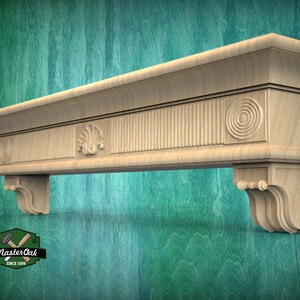 Natural Wood Mantel With Fluted and Scroll Design - Ideal for Interior ...