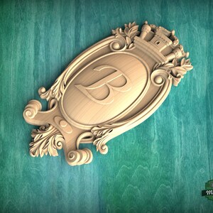 Personalized Antique Wooden Shield Onlay, Unfinished, Decorative Wooden ...