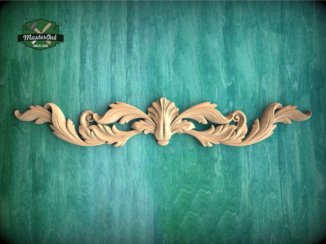 Long Decorative Leaf Scroll Applique for Cabinet or Wall Accent - Etsy