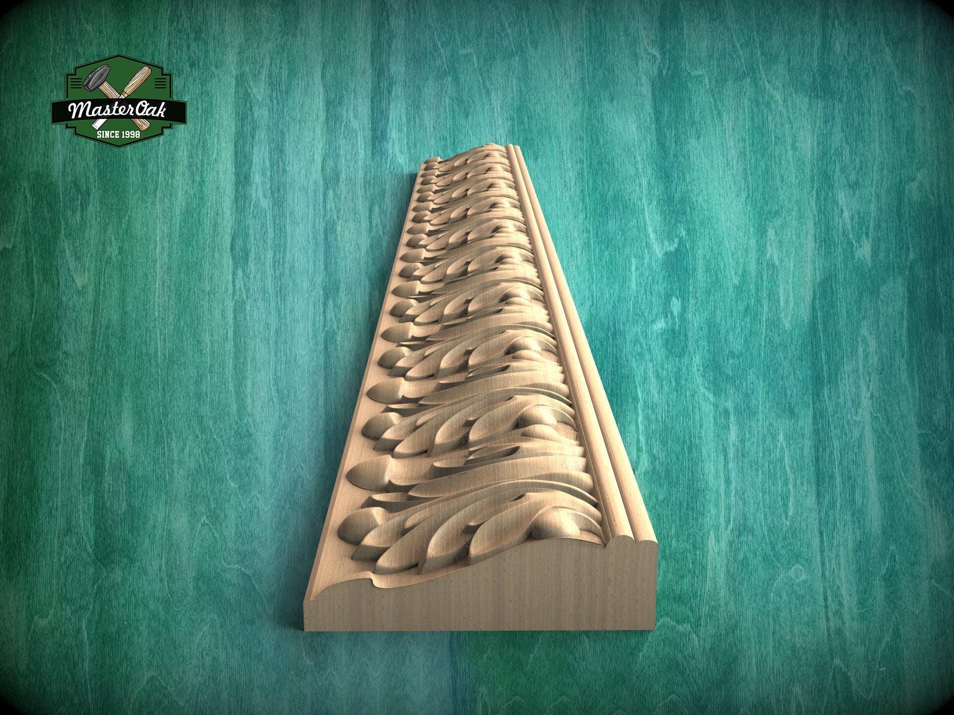 Opulent Foliage Rhythm Molding - Sophisticated Wood Detail, 40" Elegant ...