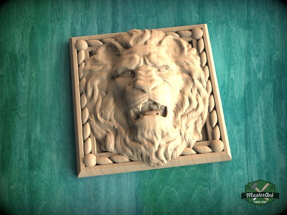 Square Decor Lion Made of Wood Unpainted 1pc Carved Lion - Etsy