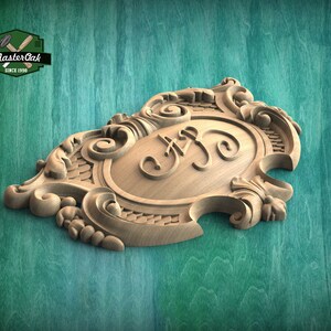 Monogrammed Elegance: Customizable Crest Wooden Onlay, Unpainted, 1pc ...