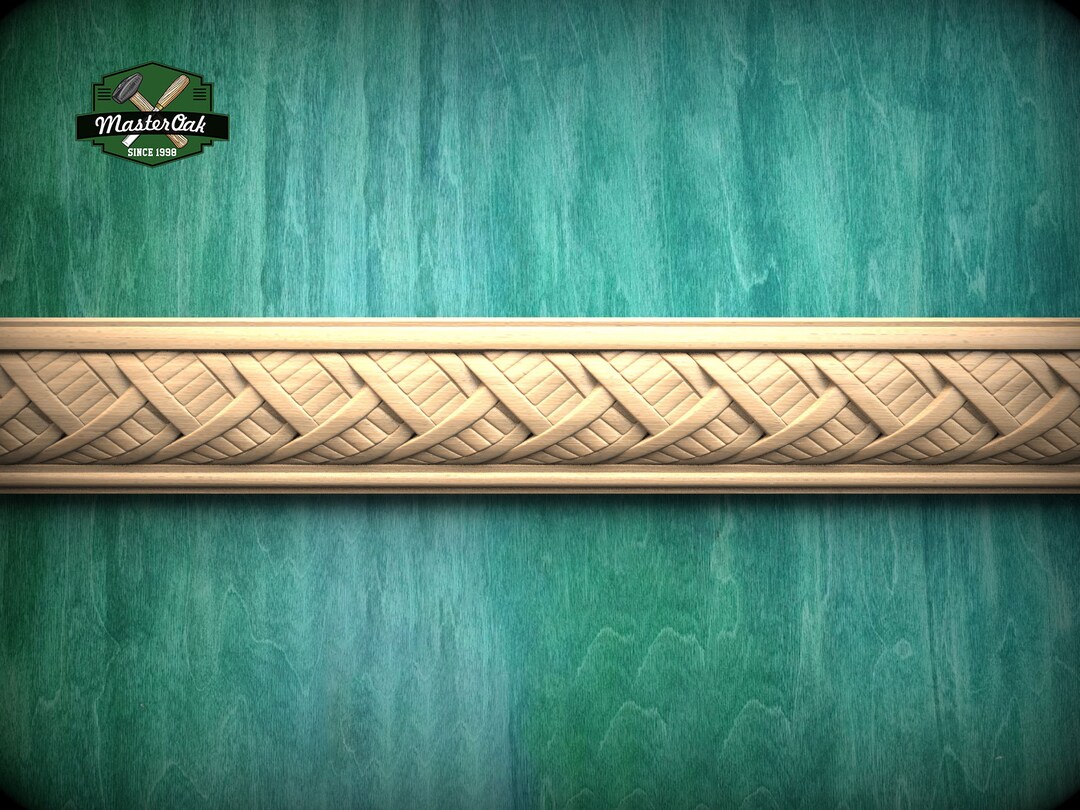 Complex Weave Pattern Wood Moulding – Textural Elegance, 40" Intricate ...