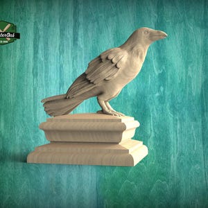 Raven Wooden Finial for Staircase Newel Post #2, Crow Finial Bed Post ...