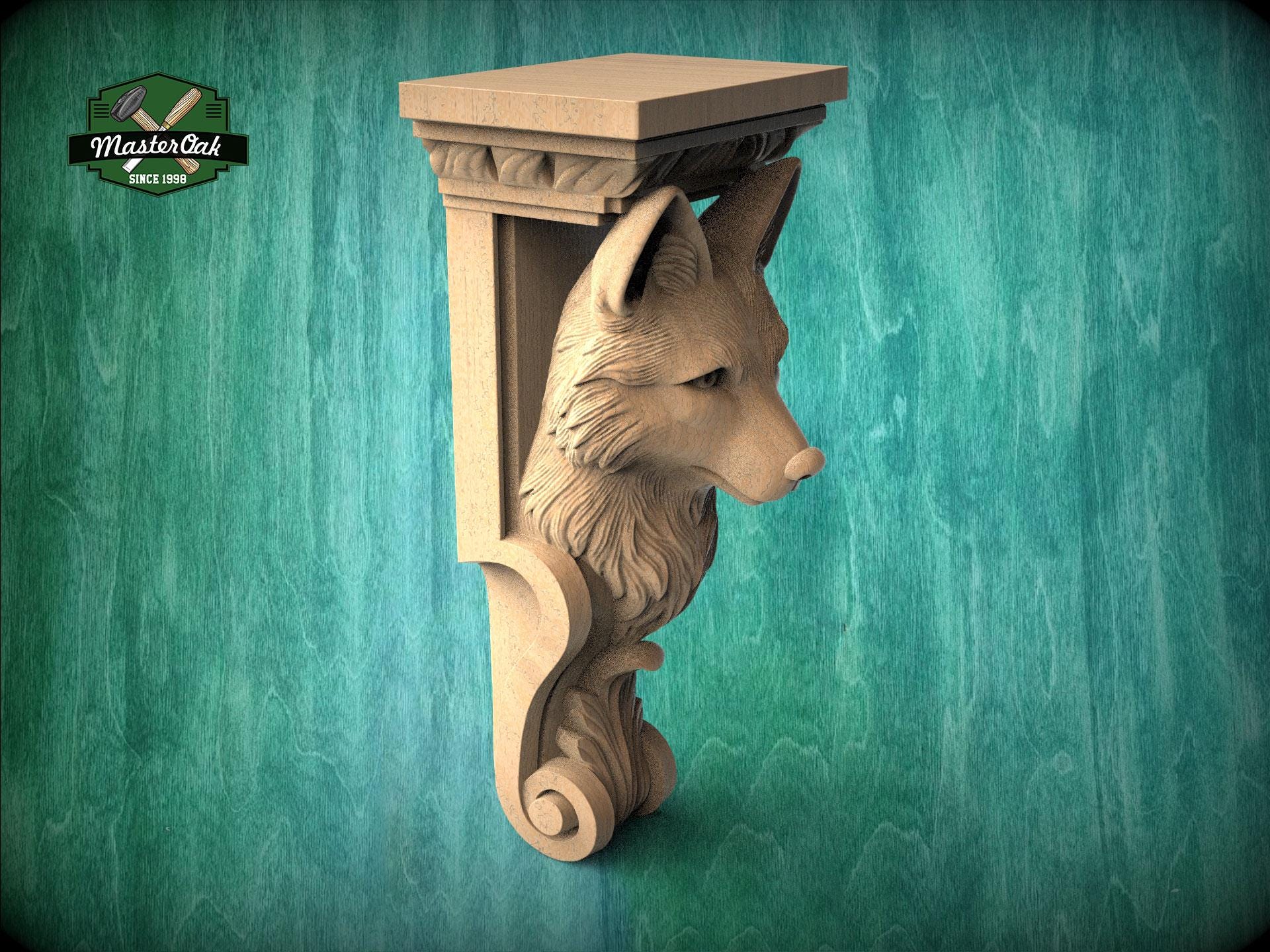 Carved Wood Fox Corbel – Decorative Support With Animal Motif - Etsy