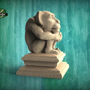 Gothic Imp Wooden Statue, Gargoyle Finial Bed Post, Gargoyle Statue of ...