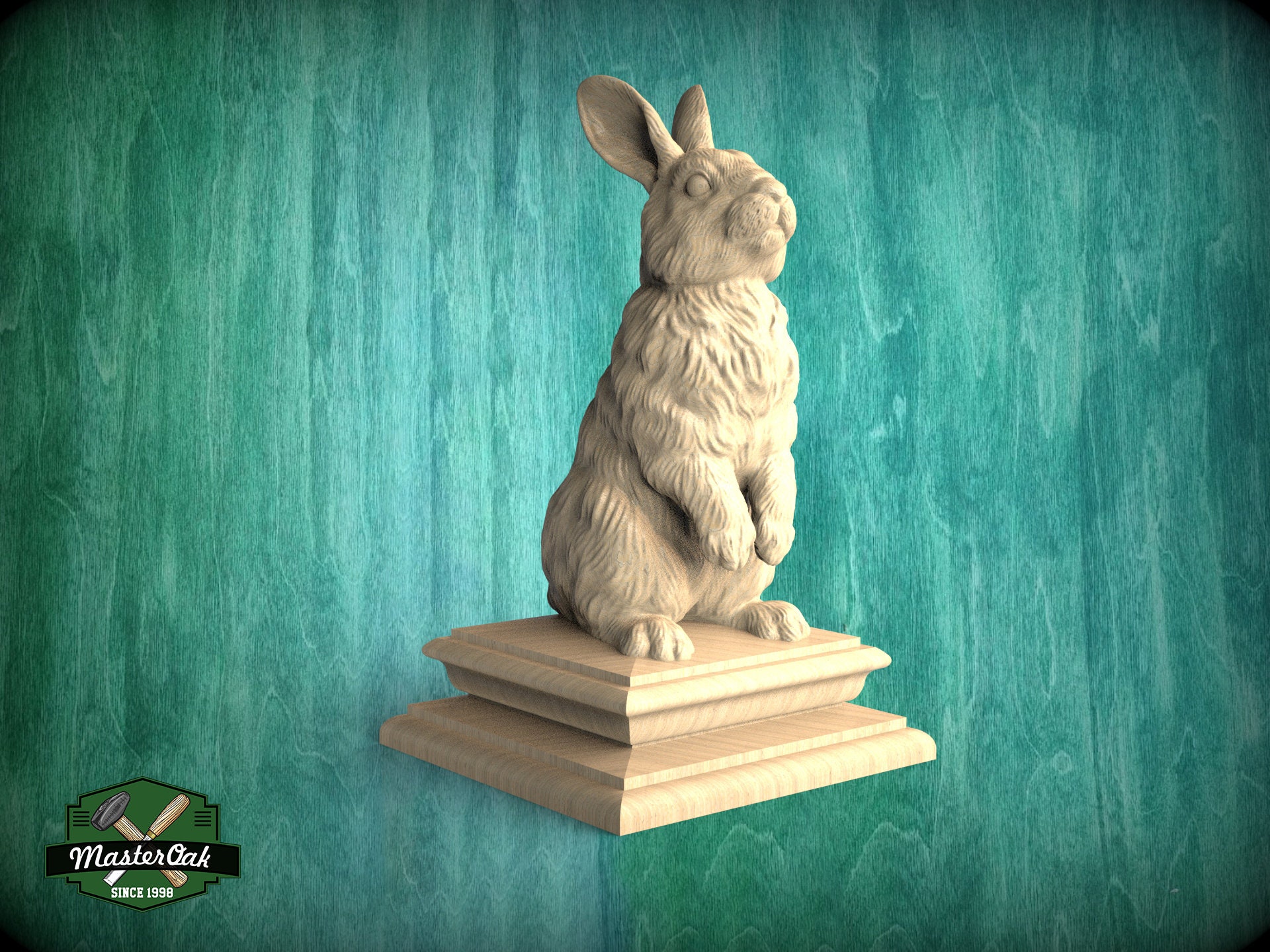 Rabbit Version 2 Wooden Finial for Staircase Newel Post - Etsy