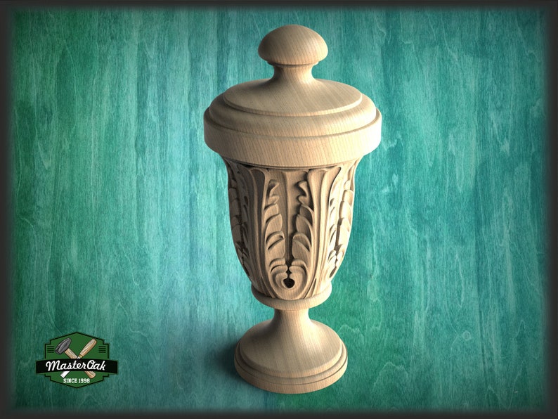 Round Newel Post Cap With Acanthus Leaves - Etsy
