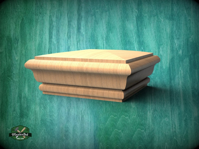 Square Staircase Newel Post Cap Square Post Finials Square - Etsy