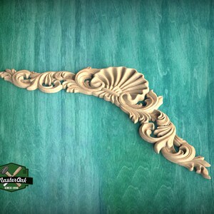 Arched Wooden Shell Decor, Millwork Wood Decorative Shell Applique ...