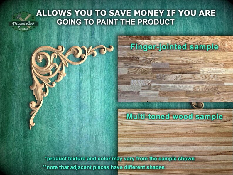 Scrolls Wood Carving (pair) Made of Wood, Set of 2pc, Decorative Wood ...