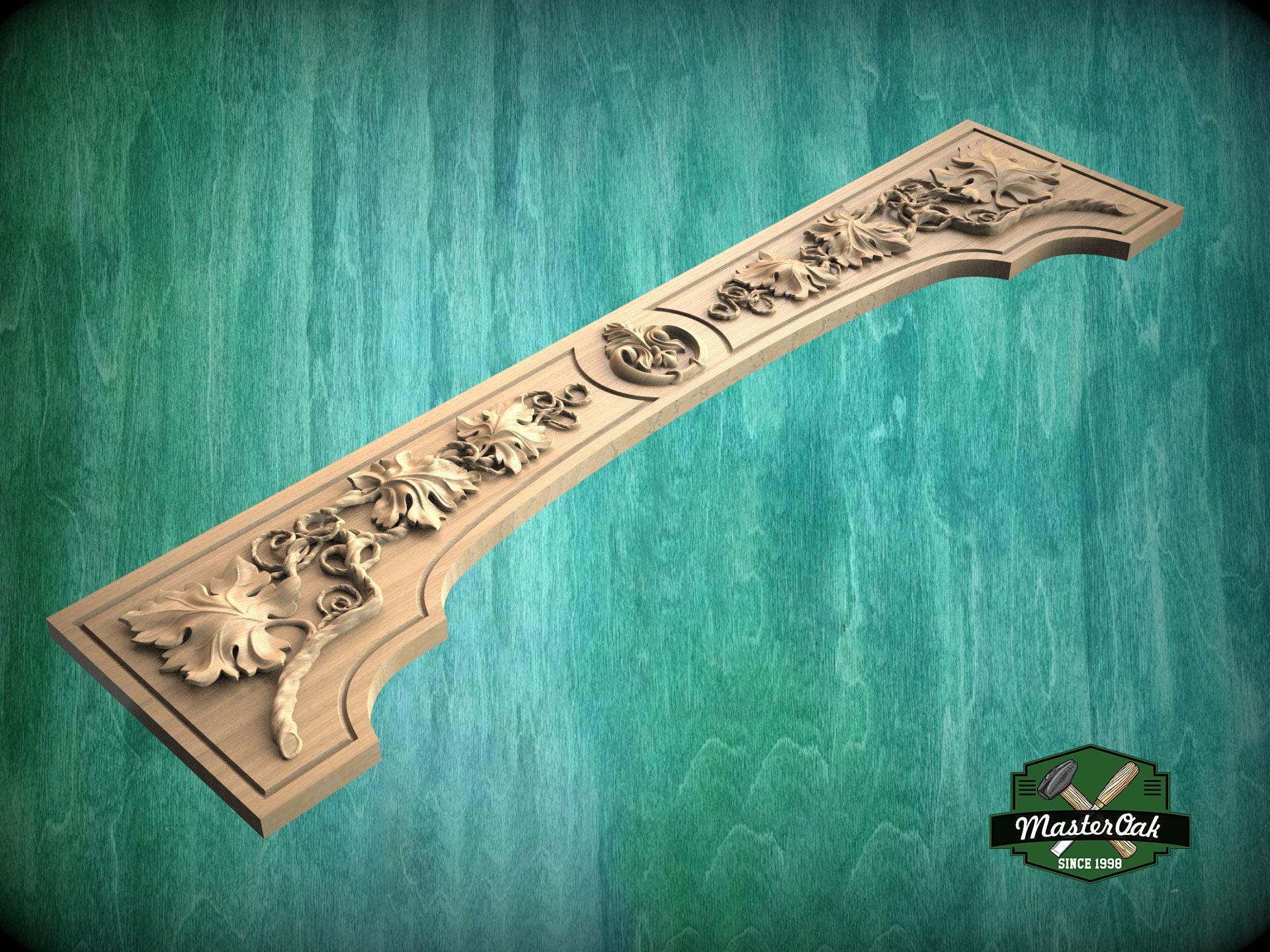 Elegant Handcrafted Wooden Range Hood Pediment, Vineyard-inspired ...