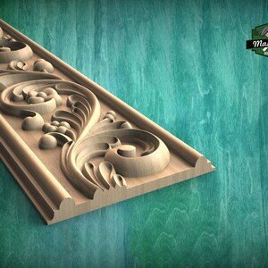 Romantic Flowers Wood Carved Moulding – Classic Frieze Design, 40" , 1 ...
