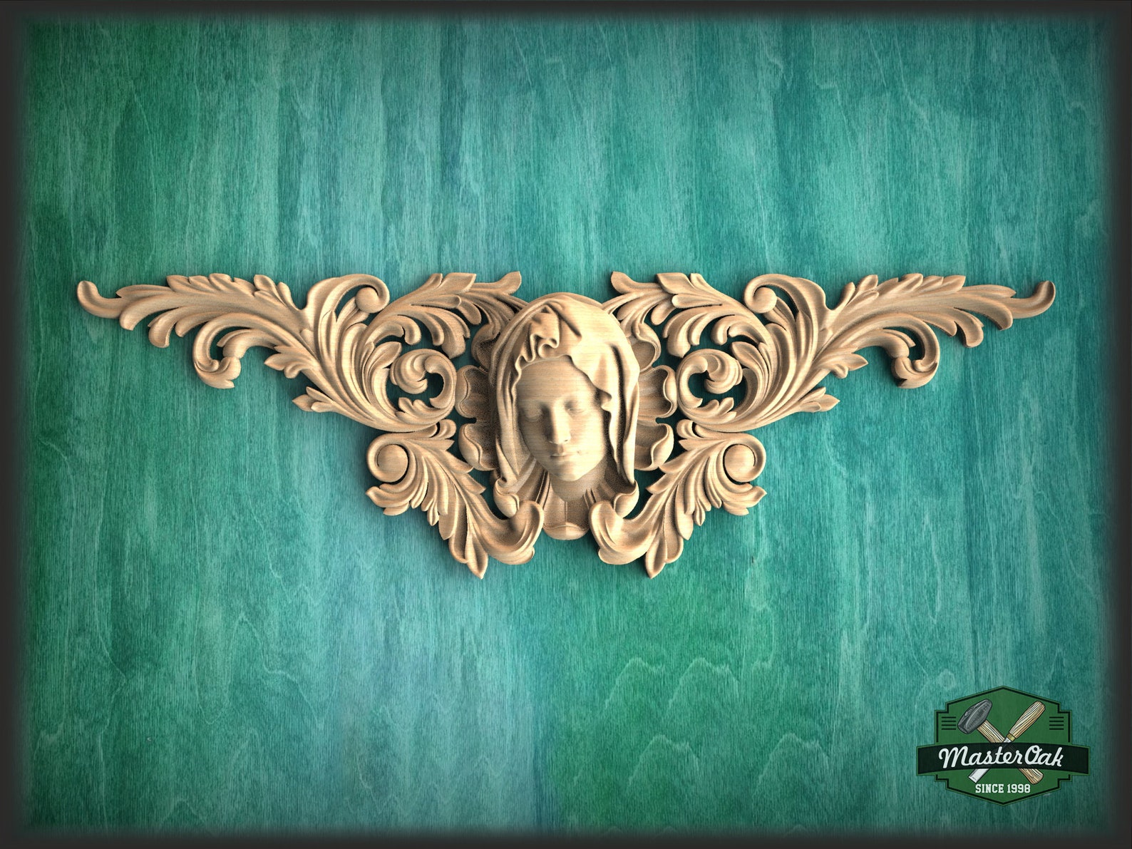 Our Lady Carved Wood Applique for Fireplace Mantel, Carved Flower ...
