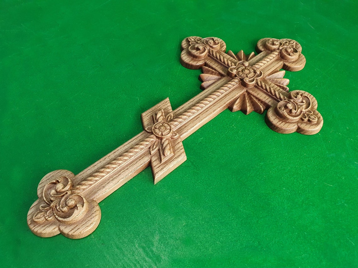 Carved Wooden Cross Wood Crucifix Wall Hanging Religious | Etsy