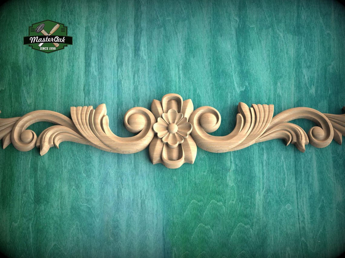 Elegant Floral and Scroll Wood Carved Onlay, Classic Furniture ...