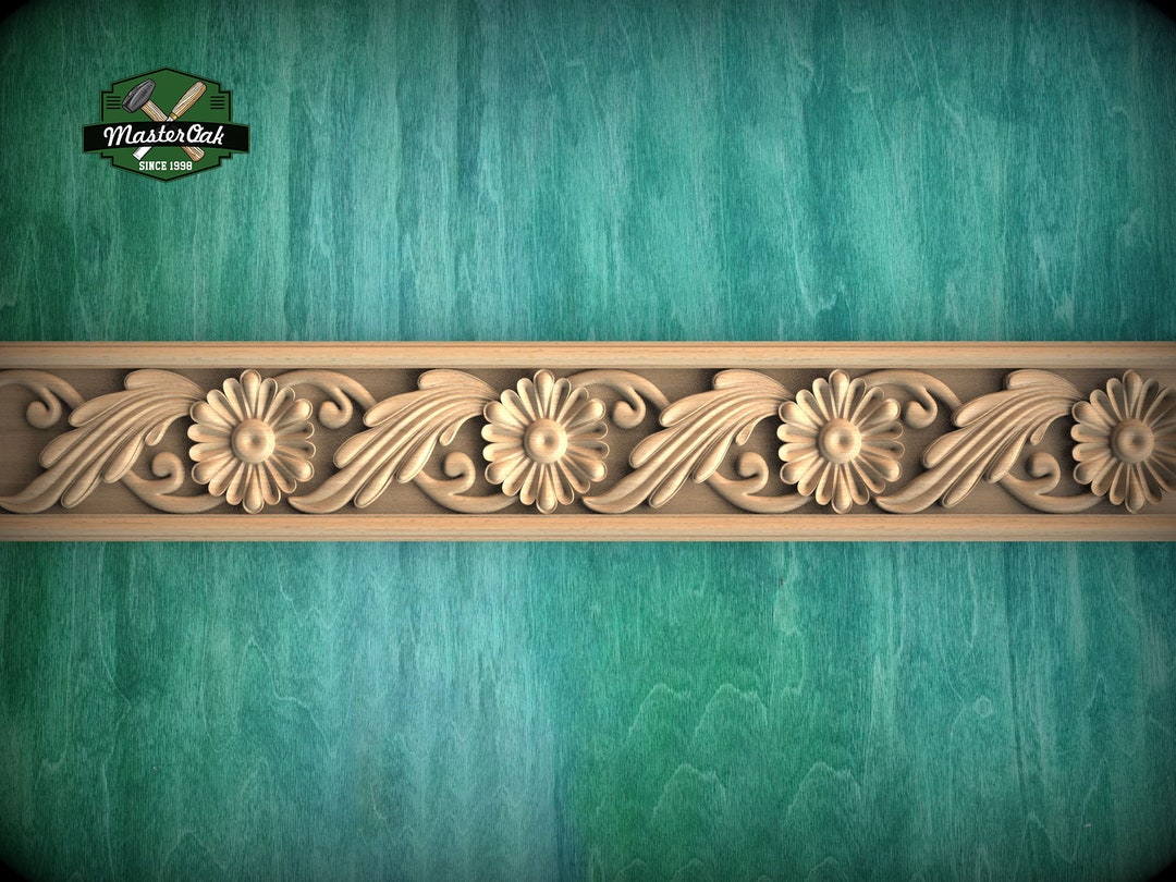 Versatile Wooden Moulding: Classic Baguette Design, 40" Ornate Molding ...