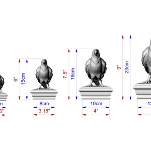 Raven Wooden Finial for Staircase Newel Post #1, Crow Finial Bed Post ...