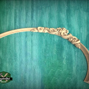 Elegant Slim-base Arch Wooden Appliqué – Carved Swirl Embellishments ...