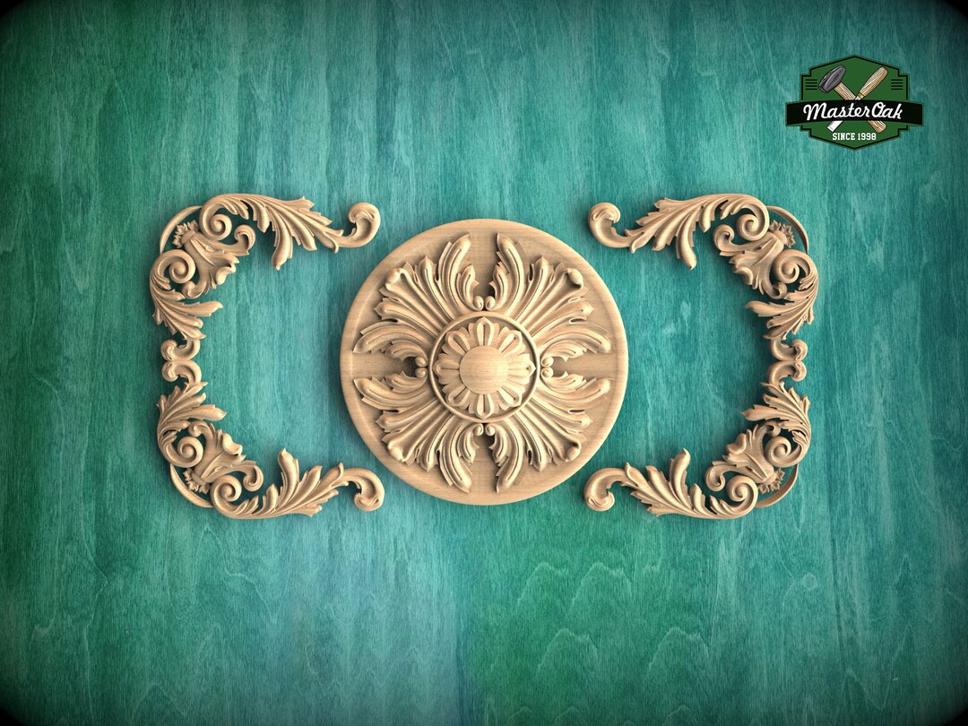 Rococo Style Wooden Carving With Center Medallion for Classic Elegance ...