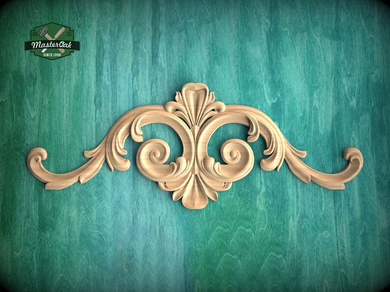 Elegant Curved Volute Wood Applique – Refined Decor Accent, Furniture ...