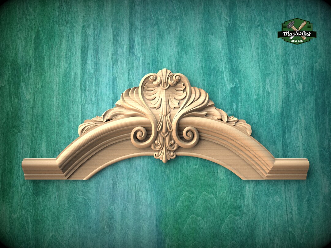 Carved Arched Element of Wood, 1pc, Home Wall Embellishments, Furniture ...