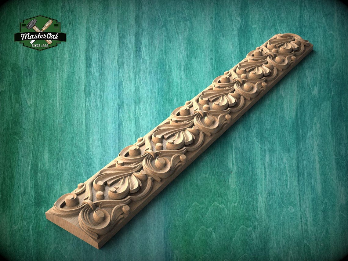 Elegant Carved Pilaster: Symphony in Wood, 1pc, Carved Wood Trim Post ...