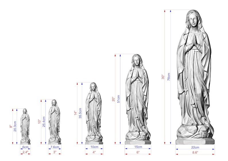 Virgin Mary Statue Made Of Hardwood Our Lady Wooden Ststue Etsy