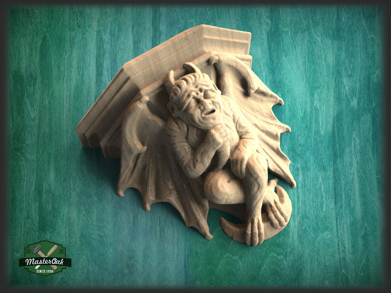 Devil Gargoyle of Wood Carved Gothic Corbel Gargoyle - Etsy