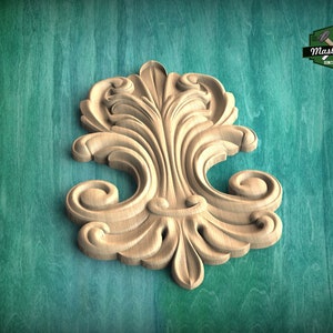 Swirling Elegance: Symphonic Wooden Onlay, 1 Pc, Unpainted, Home Wall ...