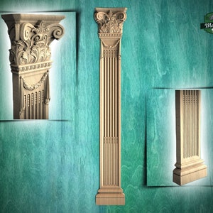 Wooden Carved Regal Ionic Pilaster , Wood Ionic Pilaster, 1pc ...