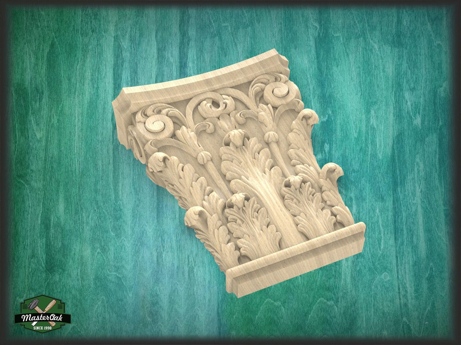 Neoclassical Solid Wood Capitel, 1pc, Carved Capital Decor Wood ...
