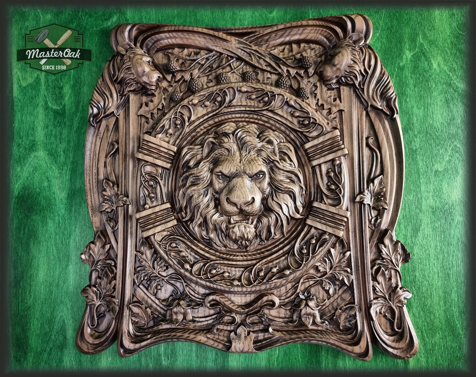 Wooden Lion Head Panel Carved Wood Carvings Wood Wall Hanging Plaque - Etsy