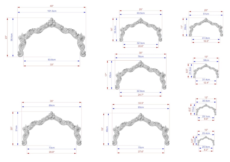 Rustic Floral Carved Wooden Arch - Elegant Decor for Frames and ...