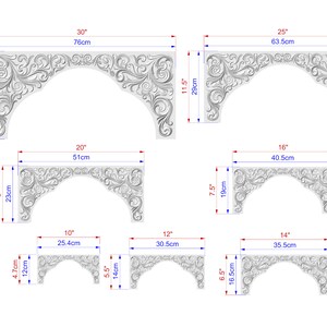 Antique Style Arched Hardwood Wood Trim, 1pc, Home Wall Decoration ...