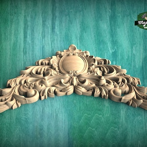 Victorian Flourish: Carved Wooden Archway Keystone, Unpainted, 1pc ...