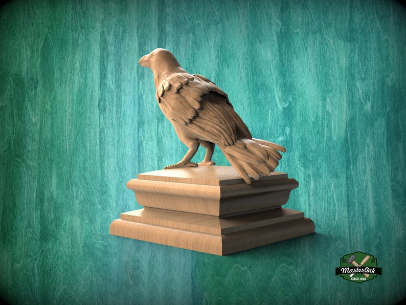 Raven Wooden Finial for Staircase Newel Post 2 Crow Finial - Etsy