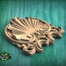 Scallop Shell Wooden Applique With Ornamental Scrolls, Wood Carved ...