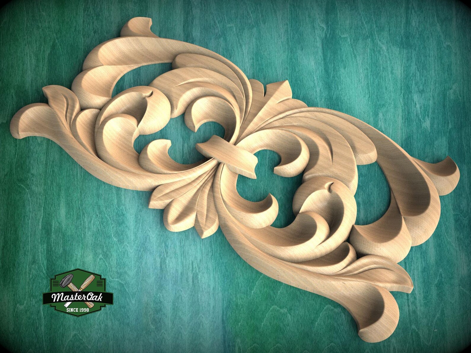 Elegant Floral Scrollwork Carved Wooden Onlay, 1pc, Unpainted ...